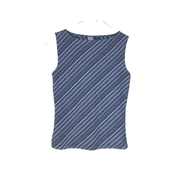 American Vintage | Tops | Y2k Vintage Blue Toned Striped Tank Blouse ...